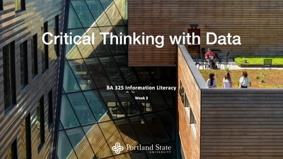 Critical Thinking with Data - PSU Media Space