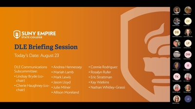 DLE Briefing Sessions - 08/23/2022 - LEARNscape: Empire State University
