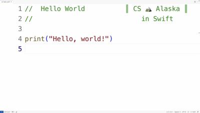 Hello world in Swift - University of Alaska Fairbanks