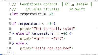Conditional control flow using if..else if..else - University of Alaska ...