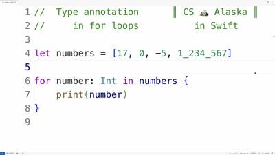 Explicit type annotation in for loops - University of Alaska Fairbanks