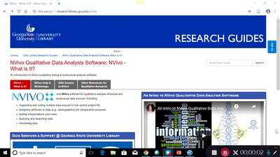 NVivo 1 (*OLD* 12 Plus version) Workshop - Georgia State University