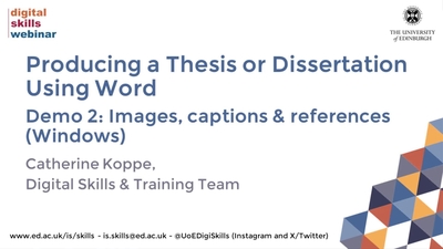 Producing a thesis or dissertation using Word - part 2 (Windows ...
