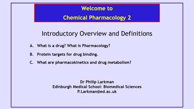 Chemical Pharmacology 2: Introductory Overview and Definitions - Dr ...