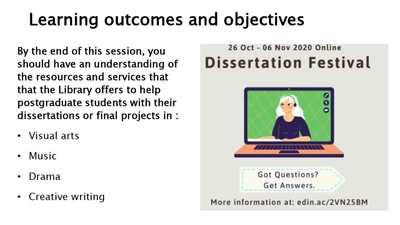 Using the Library for creative dissertations : digital resources in art ...