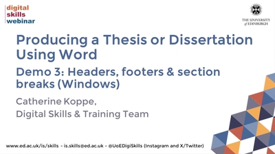 Producing a thesis or dissertation using Word - part 3 (Windows ...