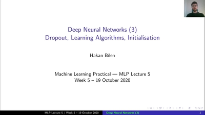 MLP Lecture 05 - Clip 01 - Dropout - Media Hopper Create
