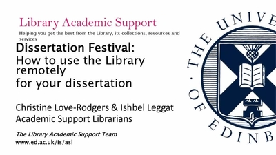 Dissertation Festival: How to use the Library remotely for your ...