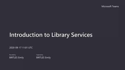 Introduction to Library Services - Media Hopper Create