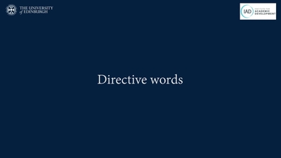 IAD Directive words handout - BSL translation - Media Hopper Create