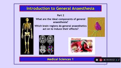 Medical Sciences 1: Introduction to General Anaesthesia Part 2 Dr Phil ...