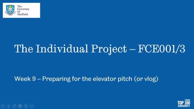 Week9 - Elevator Pitch - The University of Sheffield Kaltura Digital ...