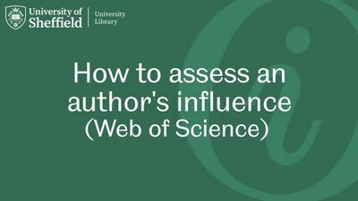 How to assess an author's influence in Web of Science - The University ...