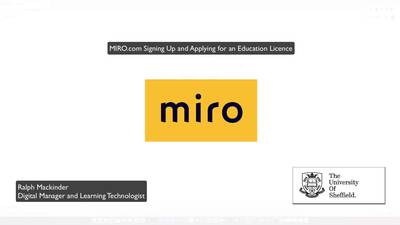 MIRO Guidance Video 1 - Signing up to a MIRO Account & Edu License ...