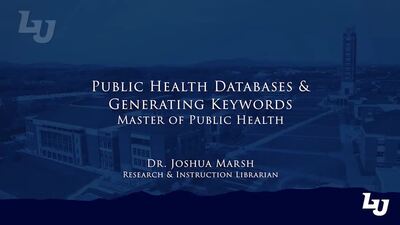 Master of Public Health Research Series: Public Health Databases and ...