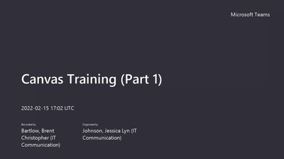 LUO Canvas Training Part 1 (Spring C/D 2022) - Liberty University