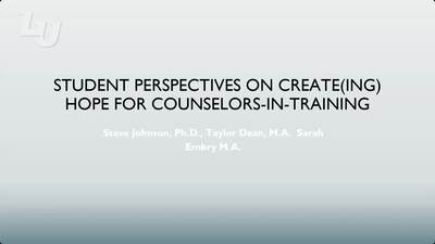 Student perspectives on CREATE(ing) hope in Counselor education ...