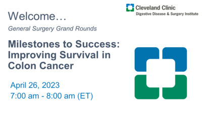 Milestone to Success: Improving Survival in Colon Cancer - April 26 ...