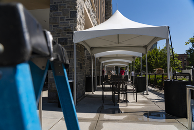 Installing tents to give Hokies more space on campus - Virginia Tech ...