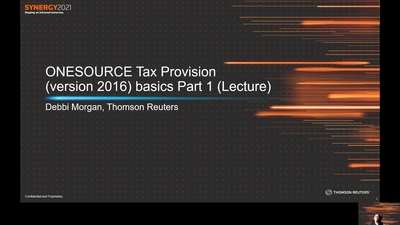 ONESOURCE Tax Provision (version 2016) basics - Product Training - US ...