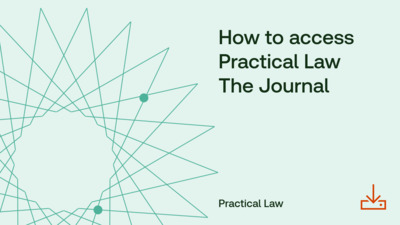 How to access Practical Law The Journal - Product Training - US ...