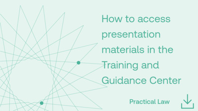 How to access presentation materials in the Training and Guidance ...