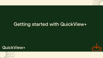 Getting started with QuickView +.pdf - Product Training - US | Thomson ...