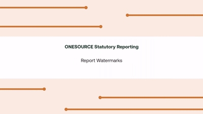 Report Watermarks - Product Training - US | Thomson Reuters
