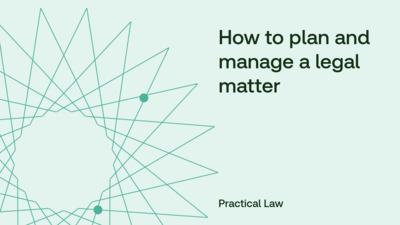 How to plan and manage a legal matter - Product Training - US | Thomson ...