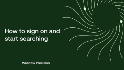 How to sign on and start searching - Product Training - US | Thomson ...