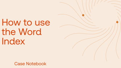 How to use the Word Index - Product Training - US | Thomson Reuters