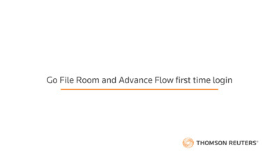 Go File Room and Advance Flow first time login - Product Training - US ...
