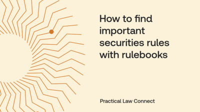 How to find important securities rules with rulebooks - Product ...