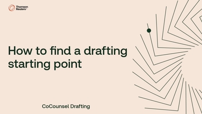 How to find a drafting starting point - Product Training - US | Thomson ...