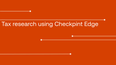 Tax research using Checkpoint Edge - Product Training - US | Thomson ...