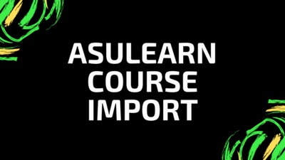 AsULearn Course Import - Appalachian State University