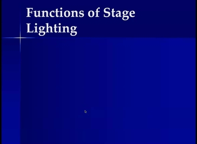 2240 - Functions of Stage Lighting - Appalachian State University