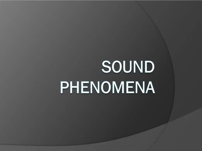 2240 - Sound Phenomena - Appalachian State University