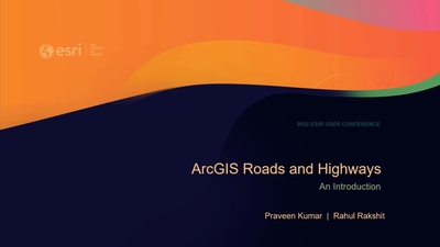 ArcGIS Roads and Highways: An Introduction - Esri Videos: GIS, Events ...