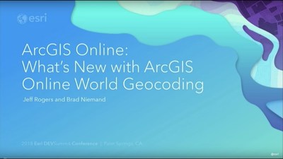ArcGIS Online: What’s New with ArcGIS Online World Geocoding - Esri ...