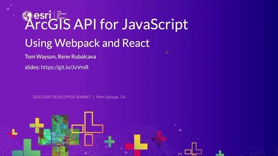Using React and Webpack - ArcGIS API for JavaScript - Esri Videos: GIS ...