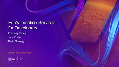 Esri's Location Services for Developers - Esri Videos: GIS, Events ...