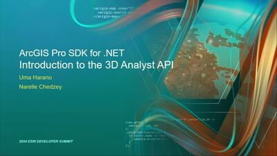 ArcGIS Pro SDK for .NET: Introduction to the 3D Analyst API - Esri ...
