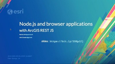 Node.js and browser applications with ArcGIS REST JS [2019] - Esri ...