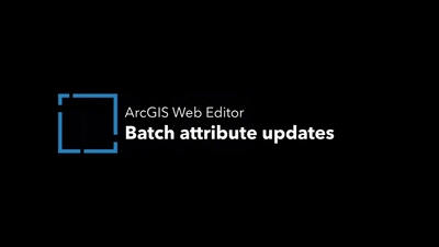 Batch attribute updates in ArcGIS Web Editor - Esri Videos: GIS, Events ...