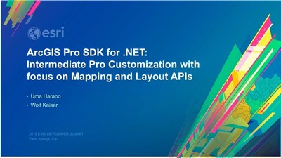 ArcGIS Pro SDK for .NET: Intermediate Pro Customization with focus on ...