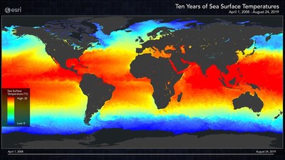 Animated Maps: Ten Years of Sea Surface Temperatures - Esri Videos: GIS ...