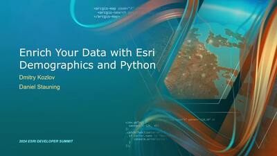 Enrich Your Data with Esri Demographics and Python - Esri Videos: GIS ...