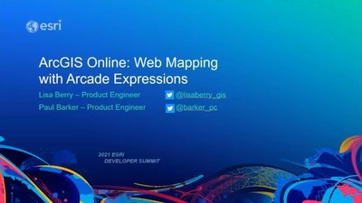 ArcGIS Online: Web Mapping with Arcade Expressions - Esri Videos: GIS ...