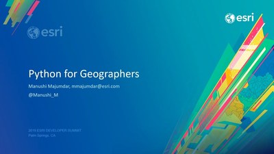 Python for Geographers - Esri Videos: GIS, Events, ArcGIS Products ...